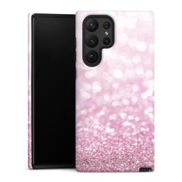 DeinDesign Galaxy S23 Ultra Handy Panzer Handyh&uuml;lle robuste Outdoor H&uuml;lle Schutzh&uuml;lle matt Shine Pink Glitzer Tough Case