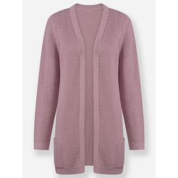 WITT Damen Strickjacke in l&auml;ngerer Form, mauve-meliert, Gr&ouml;&szlig;e 38