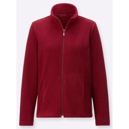 WITT Damen Fleecejacke mit Umlegekragen, dunkelrot, Gr&ouml;&szlig;e 40