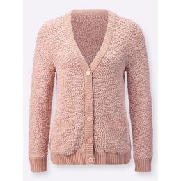 WITT Damen Strickjacke aus Popcorn-Garn, puder, Gr&ouml;&szlig;e 46