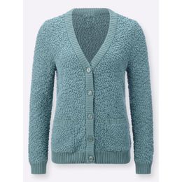 WITT Damen Strickjacke aus Popcorn-Garn, jade, Gr&ouml;&szlig;e 48