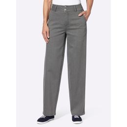 WITT Damen Jeans mit weitem Bein, stone-grey-denim, Gr&ouml;&szlig;e 38