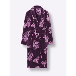 WITT Damen Morgenmantel in Fleece-Qualit&auml;t, traube-orchidee-bedruckt, Gr&ouml;&szlig;e 48/50