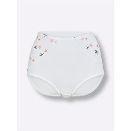 WITT Damen Taillenslip, 2x wei&szlig;-bedruckt + 1x wei&szlig;, Gr&ouml;&szlig;e 42