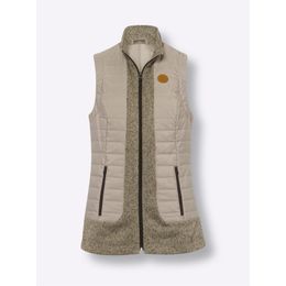 WITT Damen Weste Stepp im Mix mit Strickfleece, sesam, Gr&ouml;&szlig;e 52