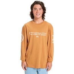 Langarmshirt Quiksilver "Ev Cold Ways", Herren, Gr. L, braun (almond), Obermaterial: 70% Baumwolle, 30% Baumwolle., Shirts Langarmshirt