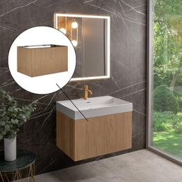 neoro n50 line Unterschrank B: 80 cm mit 1 Auszug, mit profilierter Eichenfront, BN0462BPO,