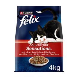 FELIX Countryside Sensations Katzen-Trockenfutter Rind & Huhn 2x4kg