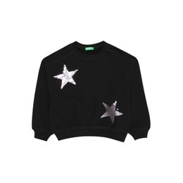 United Colors Of Benetton Sweatshirt M&auml;dchen Gr&ouml;&szlig;e 150 schwarz / silber