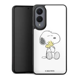 DeinDesign Galaxy S25 Edge Handy Premium Silikon H&uuml;lle Handyh&uuml;lle schwarz Case Snoopy Love Peanuts Silikon Premium Case