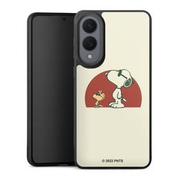 DeinDesign Galaxy S25 Edge Handy Premium Silikon H&uuml;lle Handyh&uuml;lle schwarz Case Snoopy Official Licensed Product Kindheit Silikon Premium Case