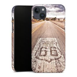 DeinDesign iPhone 14 Plus Handy Premium Case Smartphone Handyhülle Schutzhülle glänzend Street Usa Motorcycle Premium Case