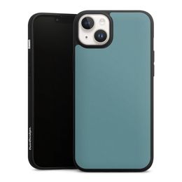 DeinDesign iPhone 14 Handy Premium Silikon Hülle Handyhülle schwarz Case Art Unicoloured Blue Silikon Premium Case