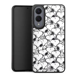 DeinDesign Galaxy S25 Edge Handy Premium Silikon H&uuml;lle Handyh&uuml;lle schwarz Case Peanuts Snoopy Muster Silikon Premium Case