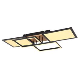 Globo SID Deckenleuchte LED Holzoptik, Schwarz, Weiß, 1-flammig