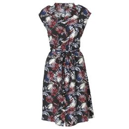 KOROSHI Kleid Damen Größe 44 blau / dunkelrot / schwarz / weiß Winterkleid