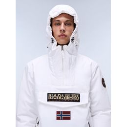 Napapijri Jacke 'Rainforest' Herren Gr&ouml;&szlig;e XXXL dunkelbeige / burgunder / schwarz / wei&szlig;