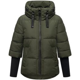 Navahoo Jacke 'Lotusherz XIV' Damen Gr&ouml;&szlig;e XXL oliv / schwarz Winterjacke