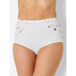 WITT Damen Taillenslip, 2x wei&szlig;-bedruckt + 1x wei&szlig;, Gr&ouml;&szlig;e 48