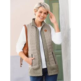 WITT Damen Weste Stepp im Mix mit Strickfleece, sesam, Gr&ouml;&szlig;e 56