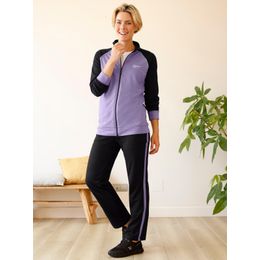 Catamaran Damen Sweatjacke mit Raglan-&Auml;rmeln, lavendel-schwarz, Gr&ouml;&szlig;e 52/54