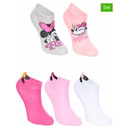 Disney Minnie Mouse 5er-Set: Socken "Minnie" in Rosa/ Pink/ Wei&szlig; - 33% | Gr&ouml;&szlig;e 23-26 | Kinder-socken-strumpfhosen