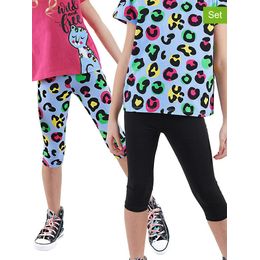 Denokids 2er-Set: Leggings in Hellblau/ Schwarz - 50% | Gr&ouml;&szlig;e 128 | Kinderhosen