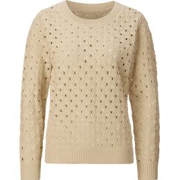 Damen Ajourpullover mit Allover-Strickmuster sand, Gr&ouml;&szlig;e 38