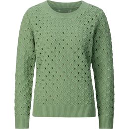 Damen Ajourpullover mit Allover-Strickmuster eucalyptus, Gr&ouml;&szlig;e 54