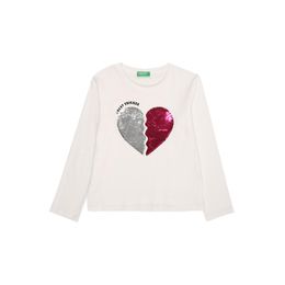 United Colors Of Benetton Shirt Mädchen Größe 122 magenta / schwarz / silber / offwhite