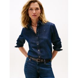 Tommy Hilfiger Damen Jeansbluse "DNM MILO REG SHIRT"milo, Gr. 38, unifarben, Web, Obermaterial: 74% Baumwolle, 26% Lyocell, Blusen