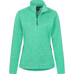 DEPROC Active Damen Strickfleecejacke "CALEDONIA WOMEN", gr&uuml;n, Gr. 48, 100% Polyester, Jacken, Kontrastreissverschluss