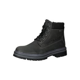 Schnürstiefel Tom Tailor "Tom Tailor Stiefelette Lederimitat", Herren, Gr. 40, grau (coal), Lederimitat, Schuhe