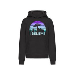 F4NT4STIC Sweatshirt 'I Believe UFO Alien Raumschiff Retro' M&auml;dchen Gr&ouml;&szlig;e 158/164 hellblau / lila / schwarz