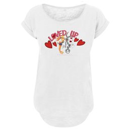 F4NT4STIC Shirt 'Looney Tunes Bugs Bunny And Lola Valentine's Day Loved Up' Damen Gr&ouml;&szlig;e XL grau / pink / rot / wei&szlig;