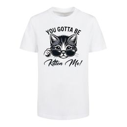 F4NT4STIC T-Shirt 'K&auml;tzchen You Gotta Be Kitten Me!' Jungen Gr&ouml;&szlig;e 122/128 schwarz / wei&szlig;