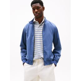 Blouson Tommy Hilfiger "HARRINGTON JACKET", Herren, Gr. S, blau (faded indigo), Web, Obermaterial: 85% Polyester, 15% Polyamid, elastischer Bund, Jacken Blouson, Freizeitjacke, &Uuml;bergangsjacke