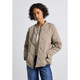 Blouson Street One, Damen, Gr. 42, smooth champagne, Stoff, Obermaterial: 55% Polyester, 45% Polyamid; Futter: 100% Polyester; Füllung: 100% Polyester, unifarben, normal normal, hoch geschlossener Ausschnitt, abgesteppt, Jacken, Feel Good Fit, Topseller