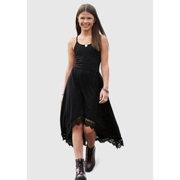Jerseykleid Kidsworld "- Spaghettikleide aus Viskose", Mädchen, Gr. 140/146, N-Gr, schwarz, Jersey, Obermaterial: 95% Viskose, 5% Elasthan. Spitze: 100% Baumwolle, unifarben, ausgestellt knieumspielend, Rundhals, Kleider, luftiges Jerseykleid, knieumspielende Länge