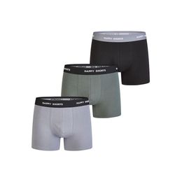 Happy Shorts Retro Boxer ' Jersey ' Herren Gr&ouml;&szlig;e S grau