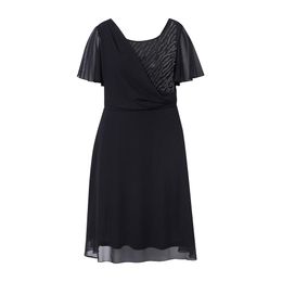 Ulla Popken Kleid Damen Gr&ouml;&szlig;e 42 schwarz / silber Winterkleid