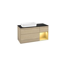 Villeroy & Boch V&B Waschtischunterschrank Finion 120x60 cm, Reg re Gold matt, Oak Veneer ; Villeroy & Boch (F692HFPC)