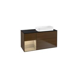 Villeroy & Boch V&B Waschtischunterschrank Wandbeleuchtung Finion 120x60 cm, Reg li Oa ven, Walnut veneer ; Villeroy & Boch (G682PCGN)