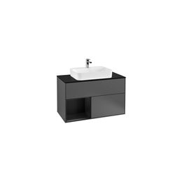 Villeroy & Boch V&B Waschtischunterschrank Finion 100, Pl b m, Rg li bla m Lac, Anthrac. m ; Villeroy & Boch (F362PDGK)