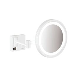 Hansgrohe Rasierspiegel AddStoris mit LED, Wandmontage, mattwei&szlig; (41790700)
