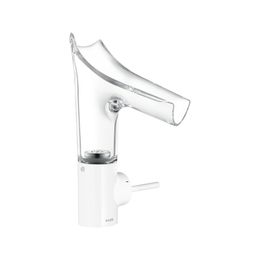 Hansgrohe Waschtisch-Einhebelmischer Axor Starck V 140 m Glasausl., unverschlie&szlig; Abl.garn, wei&szlig; (12112450)