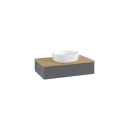 Villeroy & Boch V&B Waschtischunterschrank mit Frontstruktur Antao 80x19x50cm, WBP hon. Oa, Anthrac. m Lac ; Villeroy & Boch (K08111GK)