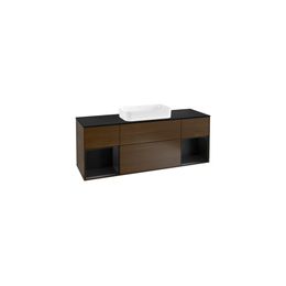 Villeroy & Boch V&B Waschtischunterschrank Abdeckplatte bla m Finion 160x60cm, Reg bla m Lac, Walnut veneer ; Villeroy & Boch (F332PDGN)