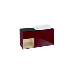 Villeroy & Boch V&B Waschtischunterschrank Wandbeleuchtung Finion 120x60 cm, Reg li Oak Veneer, Peony Matt ; Villeroy & Boch (G682PCHB)