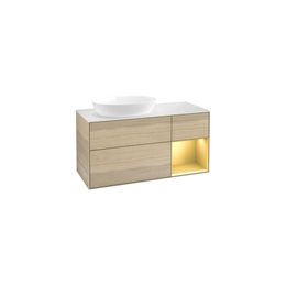 Villeroy & Boch V&B Waschtischunterschrank Finion 120cm, Pl wh. m, Reg gol m Lac, Oa ven ; Villeroy & Boch (FA51HFPC)